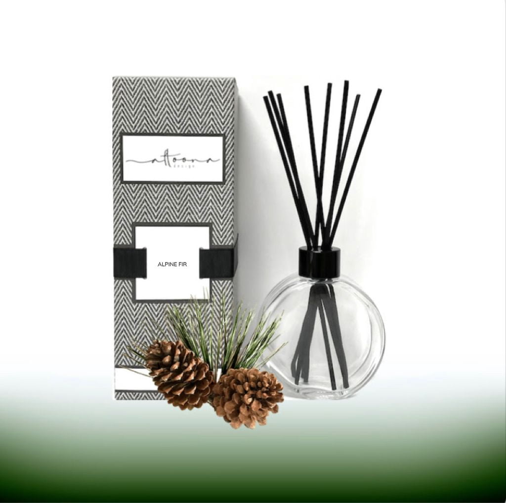 Altoona Reed Diffuser Glass Bottle 5oz of Scented Essential Oil Black and White Comes in Gift ...