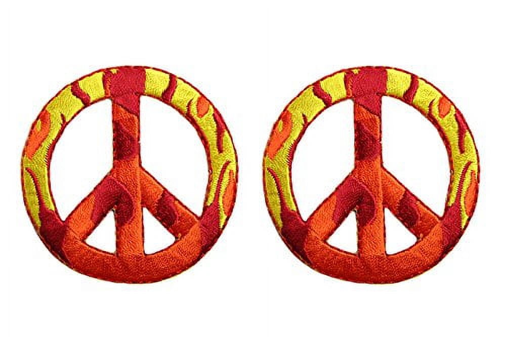 Altotux 2 PCS Camouflage Flame Peace Sign Self Adhesive Iron On ...