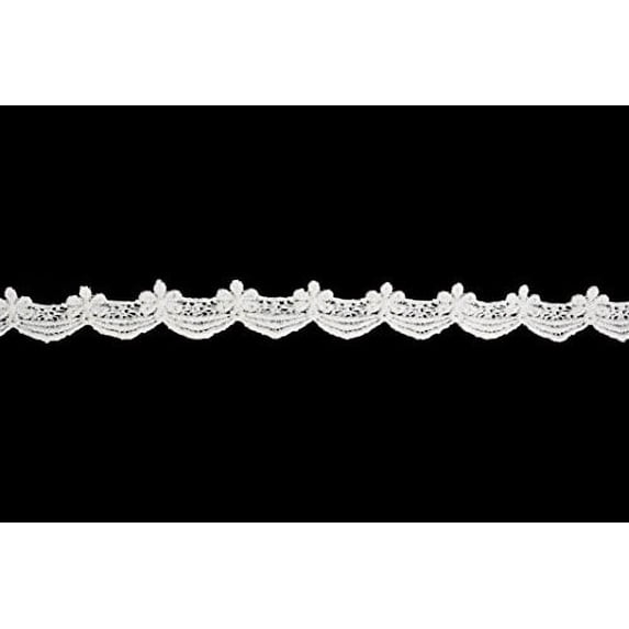 Altotux 7/8 Inches Small White Venice Floral Scallop Lace Trim By 2 ...