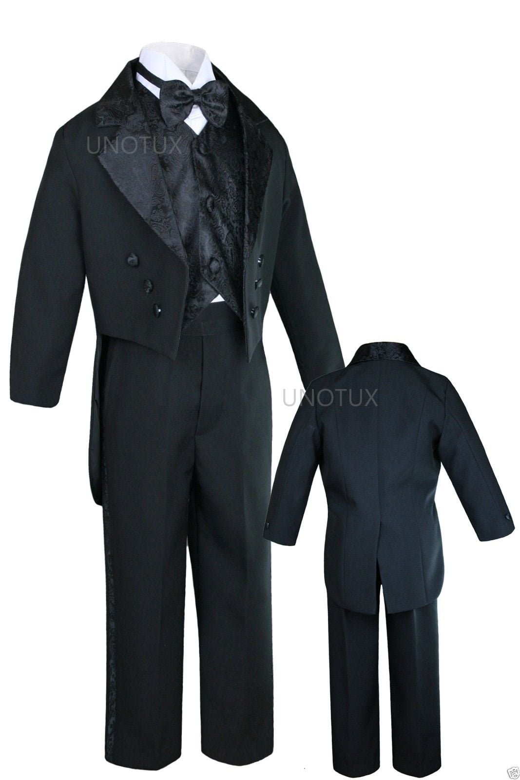 Altotux INFANT TODDLER & BOY WEDDING PARTY FORMAL TAIL TUXEDO BLACK S M ...