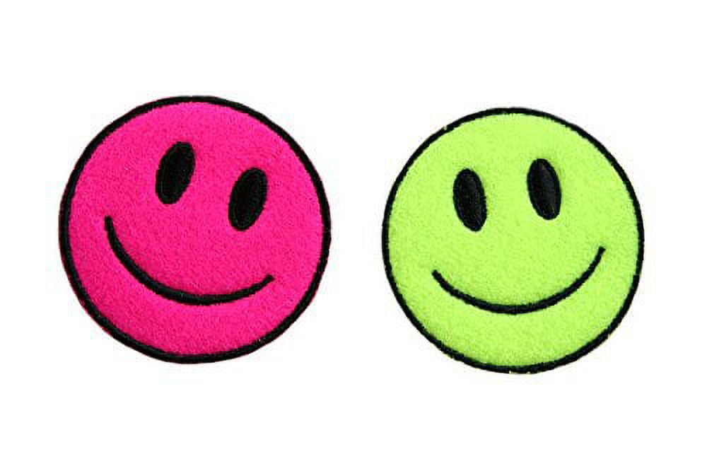 Altoux 2 PCS 2.25" Neon Green Pink Self Adhesive Iron On Applique ...