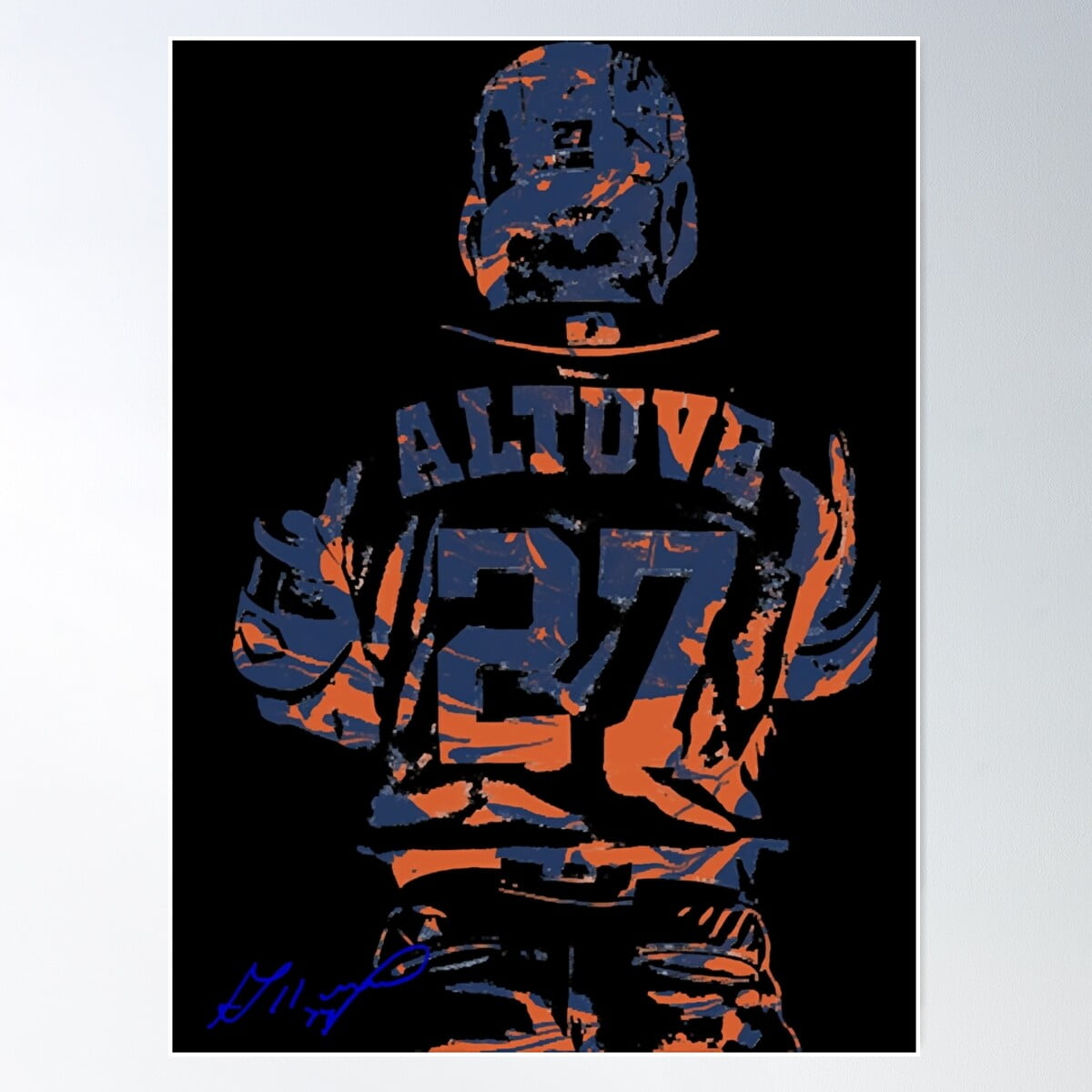 Altuve With Signature Poster Wall Art, Modern Wall Decor For Living ...