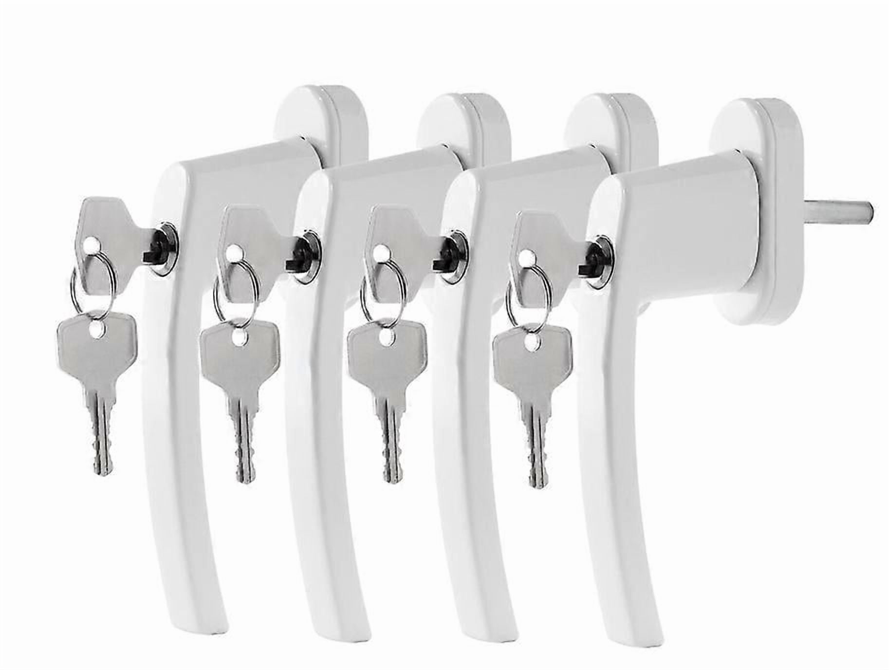 Alu window handle lockable, security window handle white with 4-keys ...