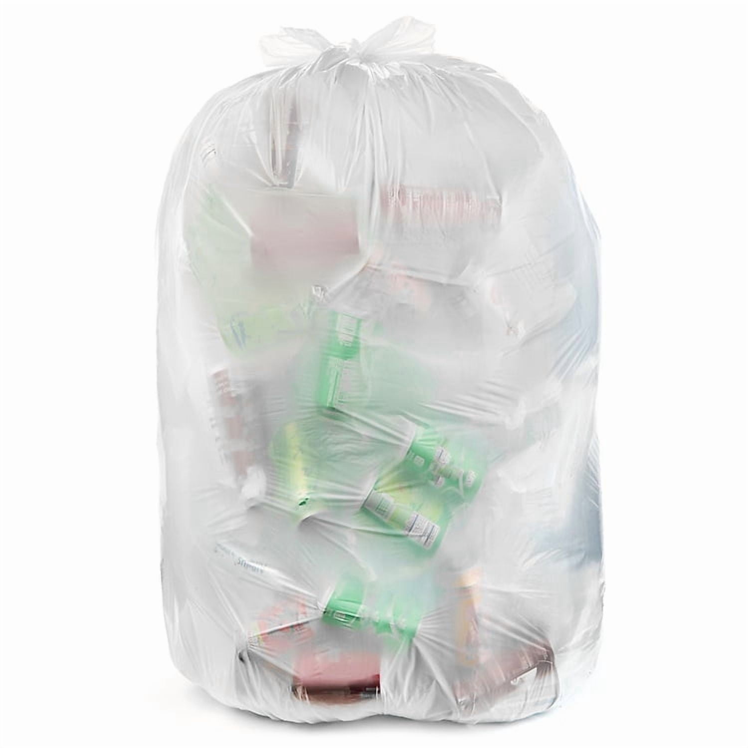 Aluf Plastics 12-16 Gallon 1 MIL (eq) Clear Heavy Duty Garbage Bags ...