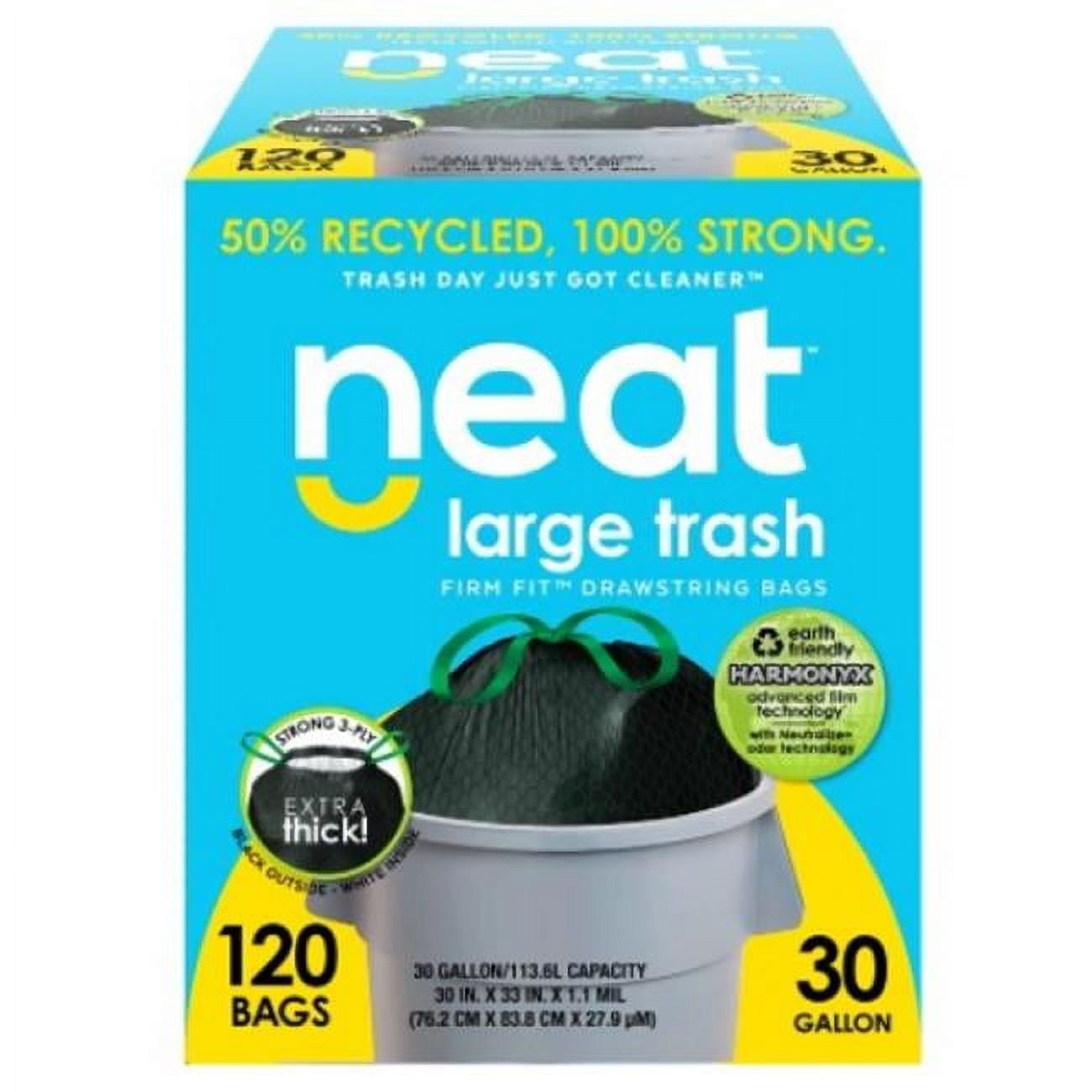 Aluf Plastics 30 gal Neat Tall Kitchen Drawstrig Trash Bags - Walmart.com