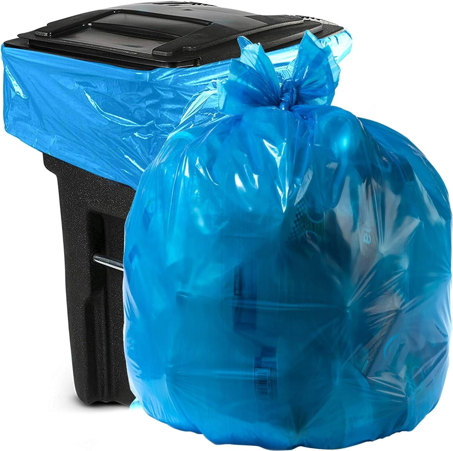 Aluf Plastics 55 Gallon Blue Trash bags for Rubbermaid Brute - Pack of ...