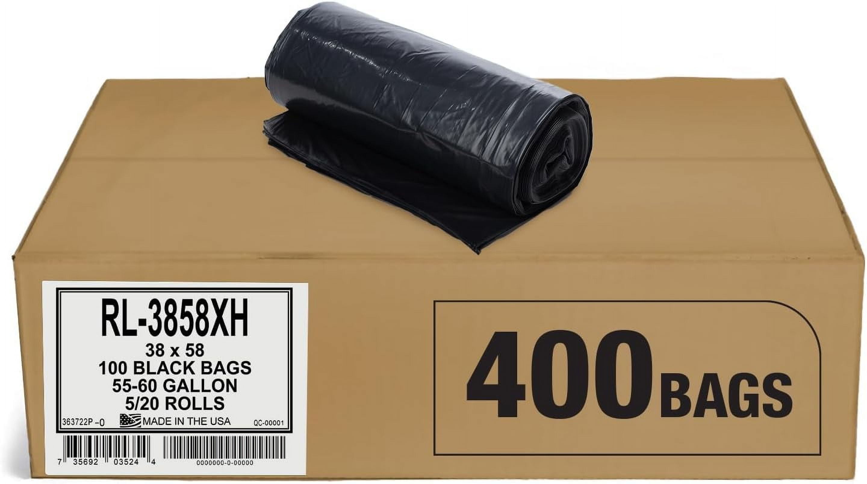 Aluf Plastics 55 Gallon Trash Can Liners (400 Count) - 38" x 58 ...