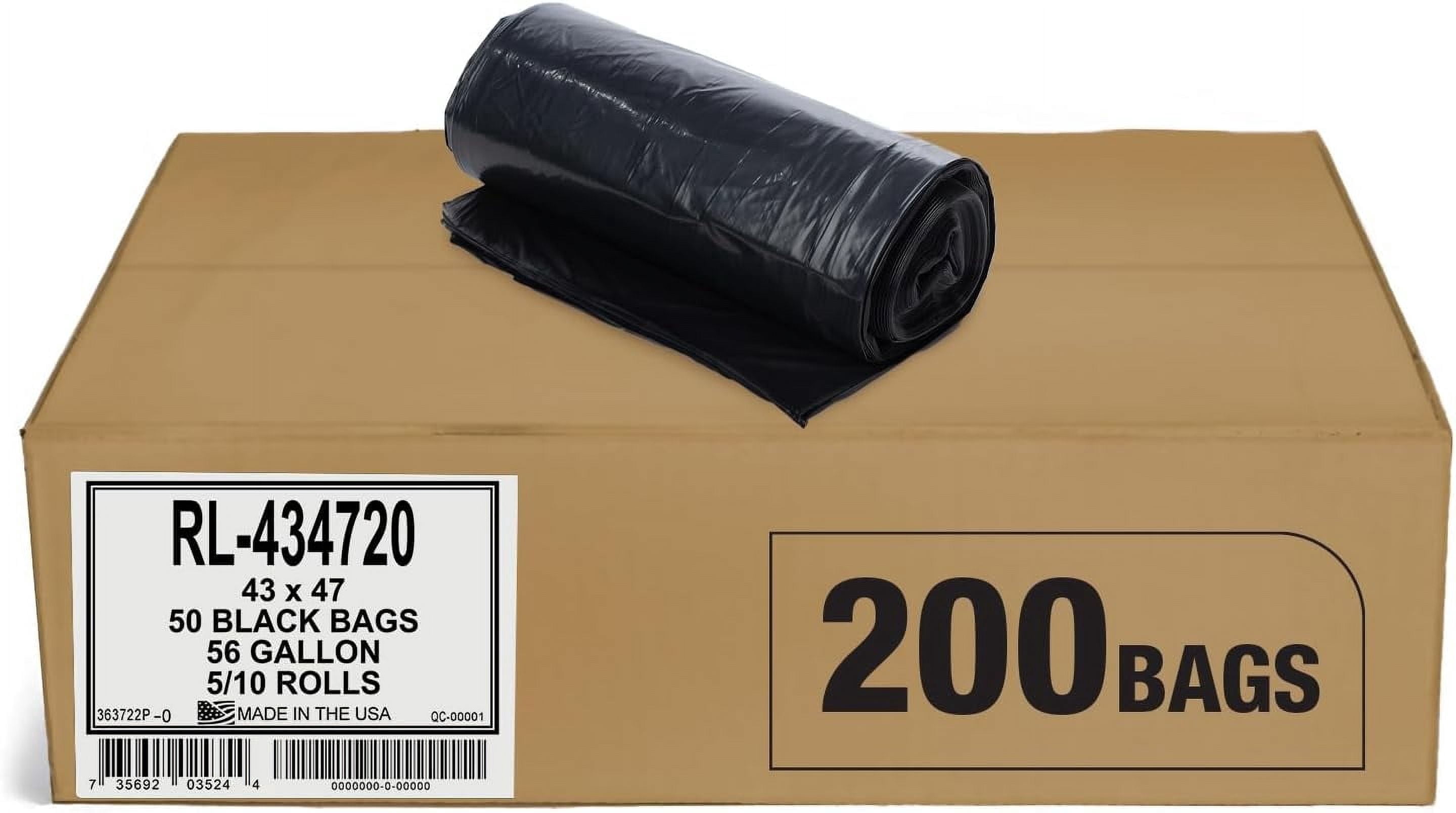 Aluf Plastics 56 Gallon Trash Bags (2 MIL - Pack of 200) 43" x 47 ...