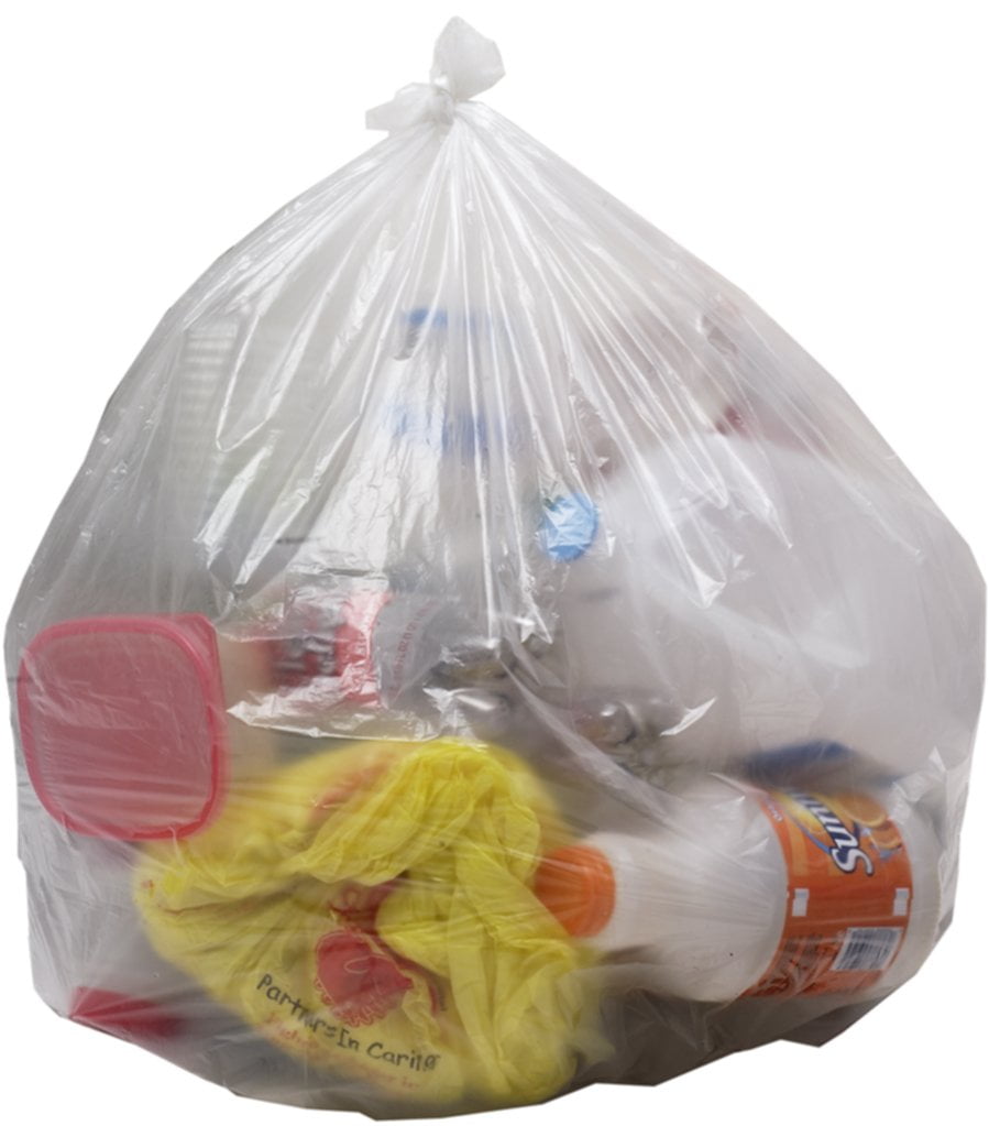 Aluf Plastics 95 Gallon 1.5 MIL Clear Heavy Duty Curbside Receptacle ...