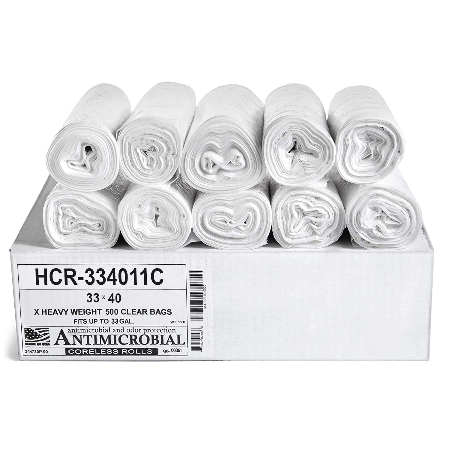 Aluf Plastics HCR-334011C High Density Star Sealed Coreless Roll Bags ...