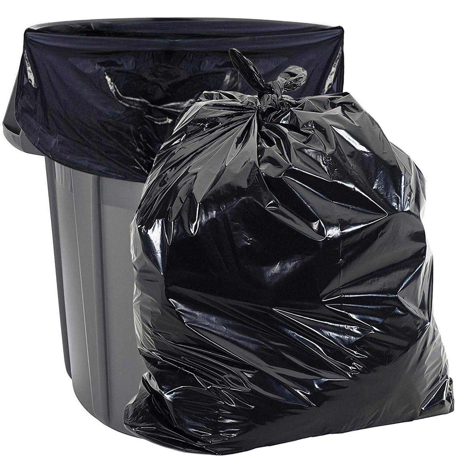 Aluf Plastics Heavy Duty 55 Gallon Trash Bags - (Large 50 Pack /w Ties ...