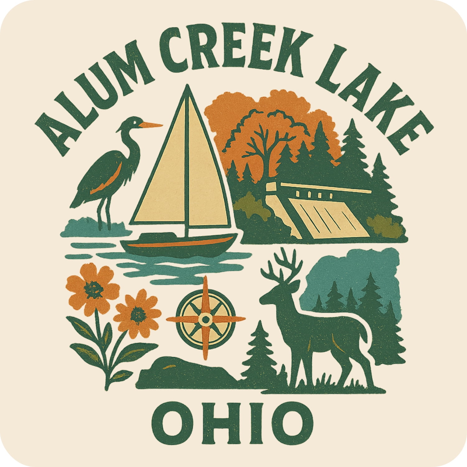 Alum Creek Lake Ohio Keepsakes Souvenir Vinyl Sticker – Destination ...