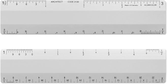Alumicolor Architect 6 inch Ruler Scale w/ 4 Bevel for Drawing ...