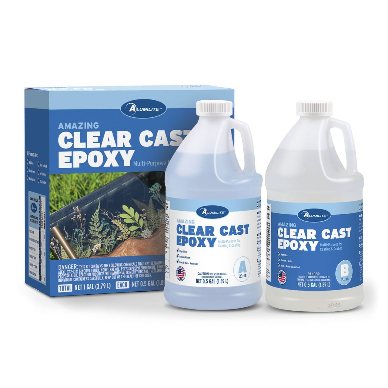 Alumilite Amazing Clear Cast Plus (1 Gal) Food Safe High-Gloss Epoxy ...