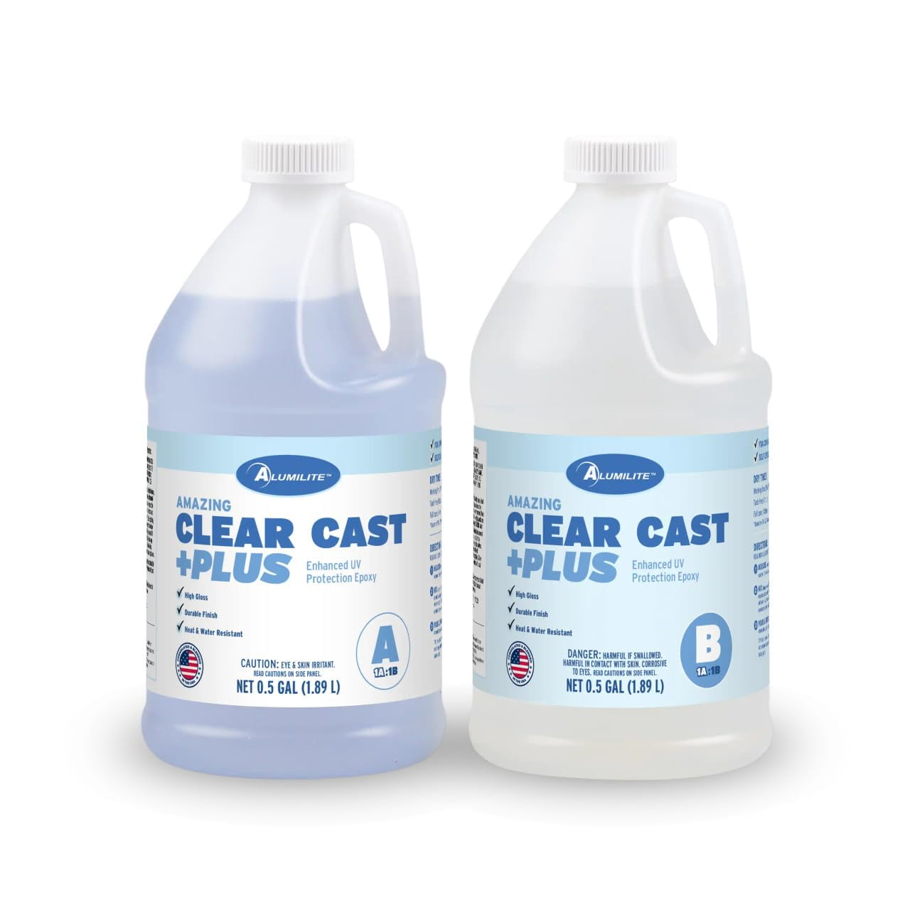 Alumilite Amazing Clear Cast Plus Epoxy 1 Gal (0.5 Gal Part A + 0.5 Gal ...