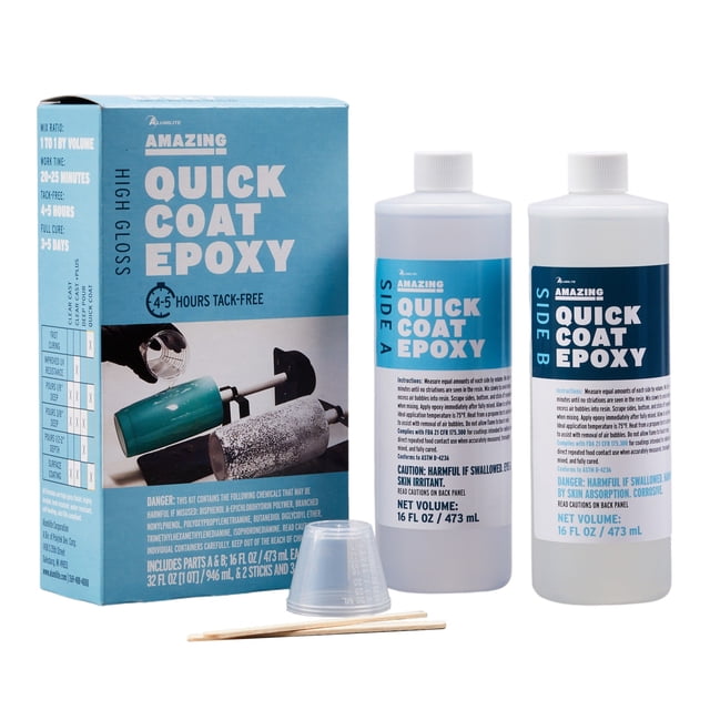 Alumilite Amazing Quick Coat Epoxy Kit - 32 oz Art Epoxy, Adult Ages 14 ...