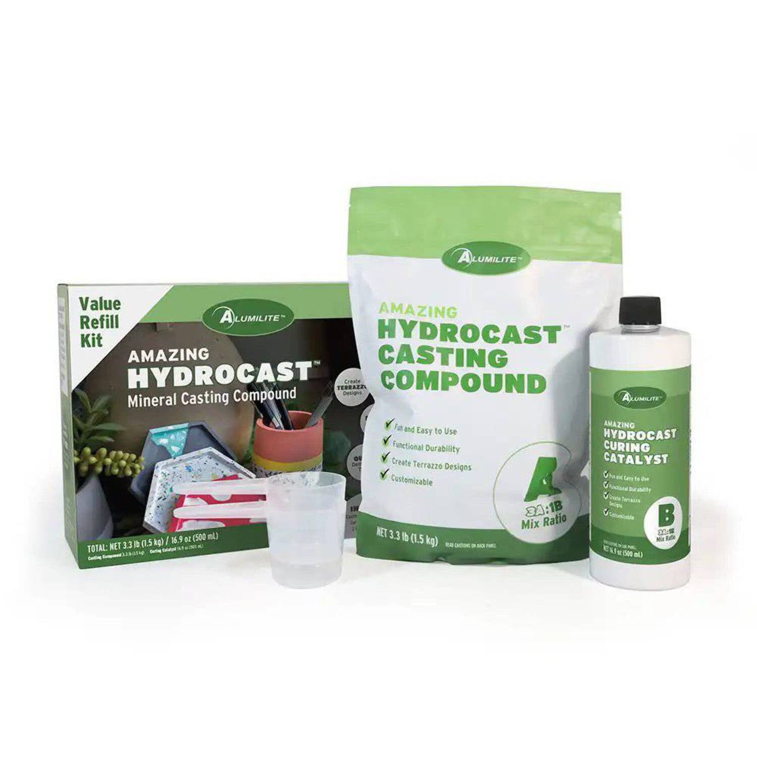 Alumilite HydroCast Refill Kit 4.4 lbs Casting Kit for Beginners with ...