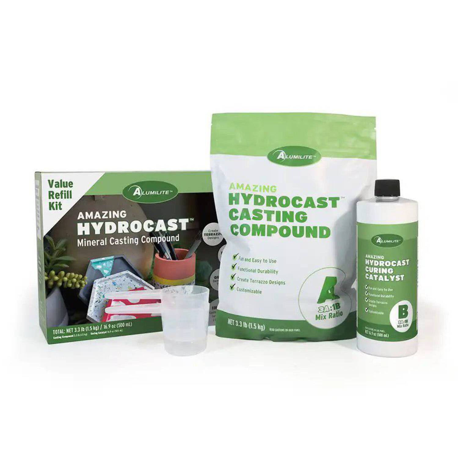 Alumilite HydroCast Refill Kit 4.4 lbs (3.3 lbs Part A + 16.9 oz Part B ...