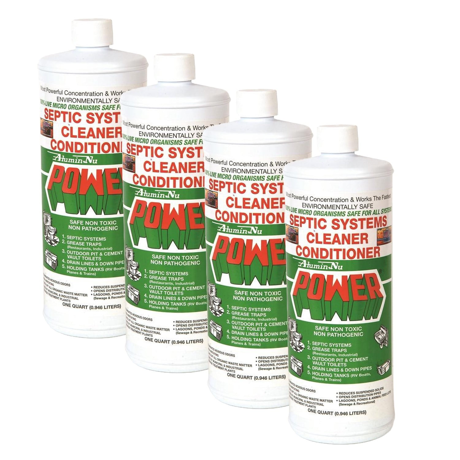Alumin Nu Septic System Cleaner Non Toxic Case of 4 One Gallon Bottles ...