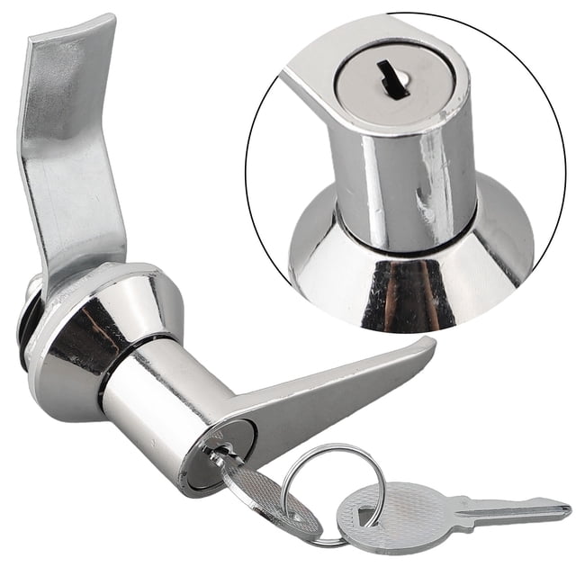 Aluminium Alloy Cabinet Door Handle Lock With 2 Keys Panel Mount Cam ...