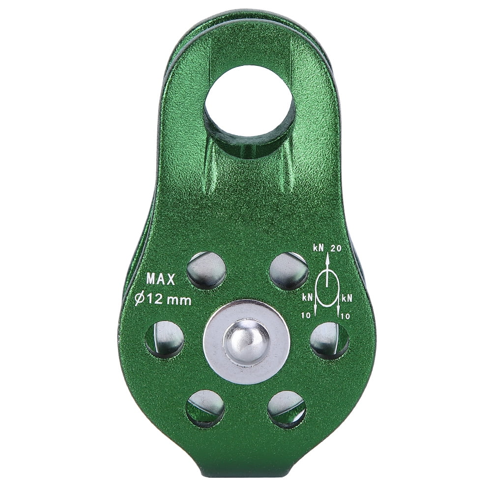 Green Heavy Duty Aluminium Alloy Single Rope Pulley Block for Climbing ...