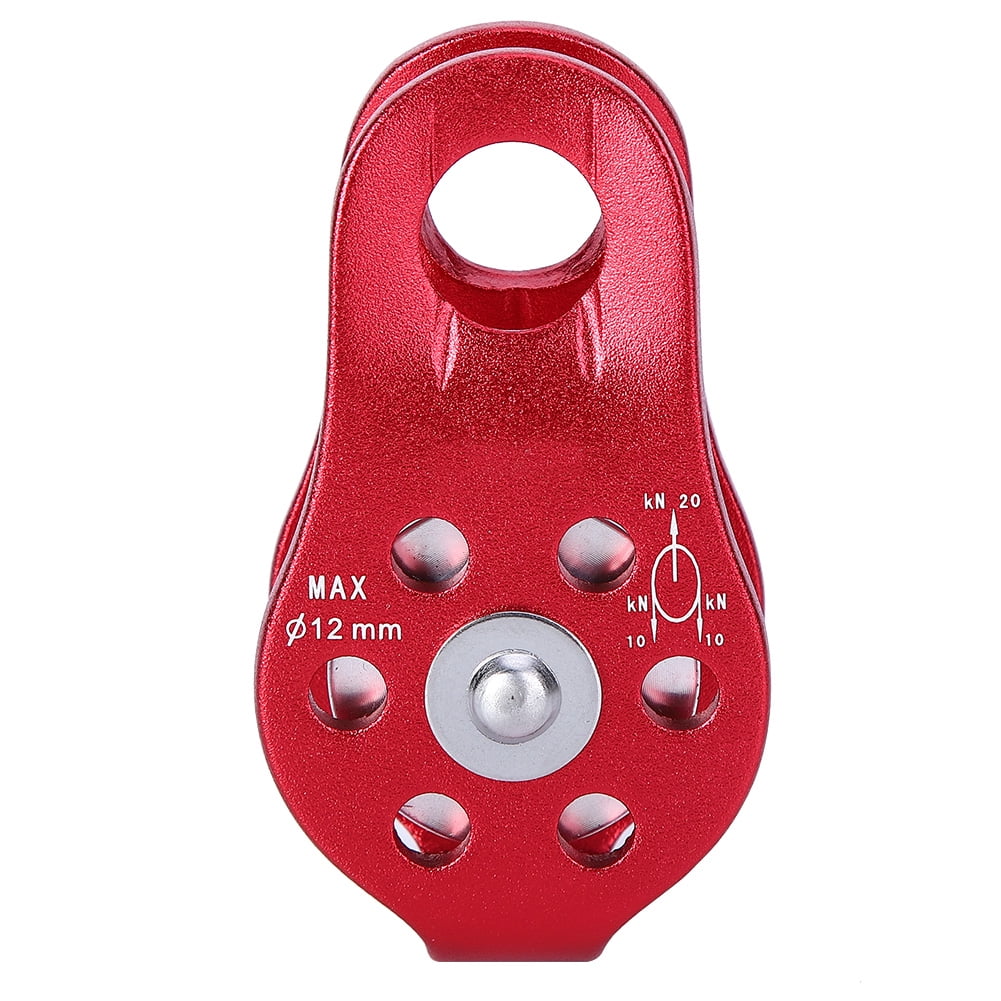 Aluminum Alloy Heavy-Duty Single Rope Pulley Block - Red Climbing ...