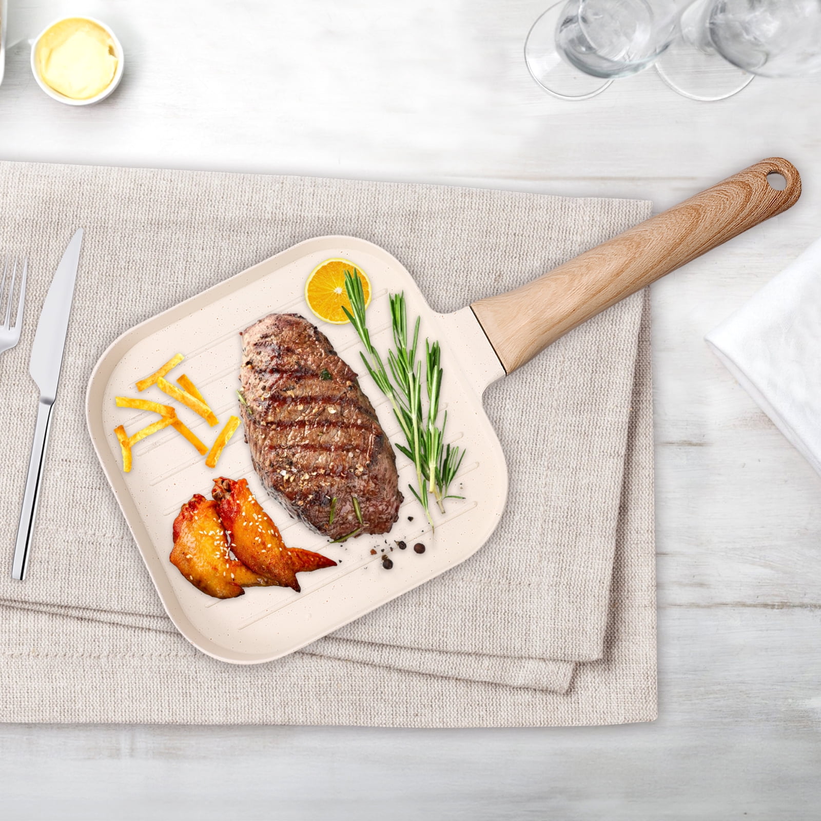 Aluminium Alloy Square Grilling Pan for All Stoves Nonstick Grill ...