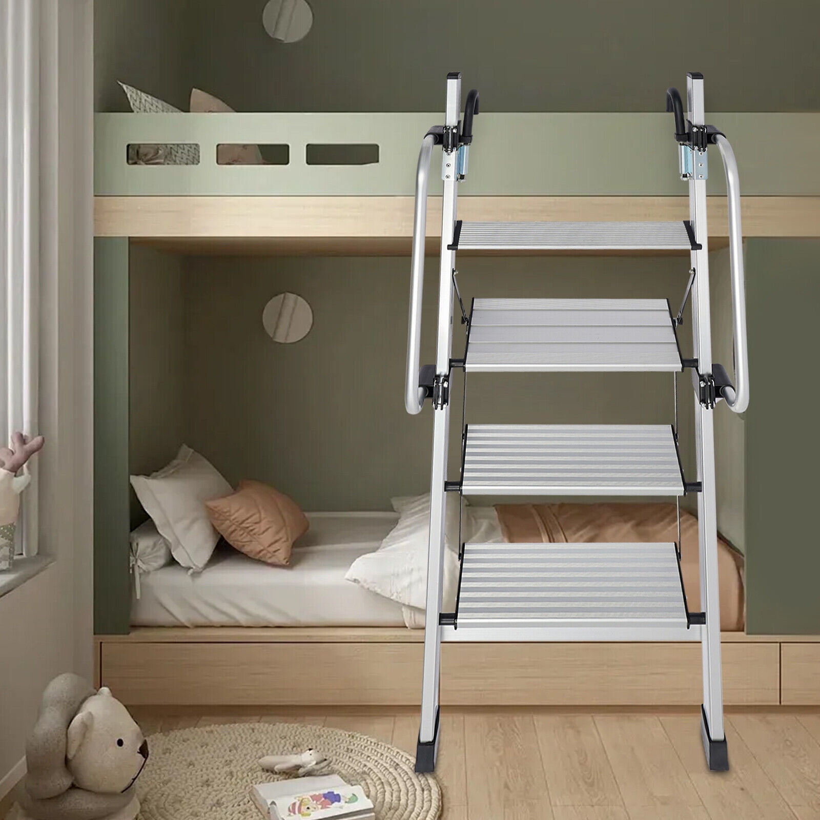 Aluminium Bunk Bed Ladder, 4-Step RV Bunk Ladder with Adjustable ...