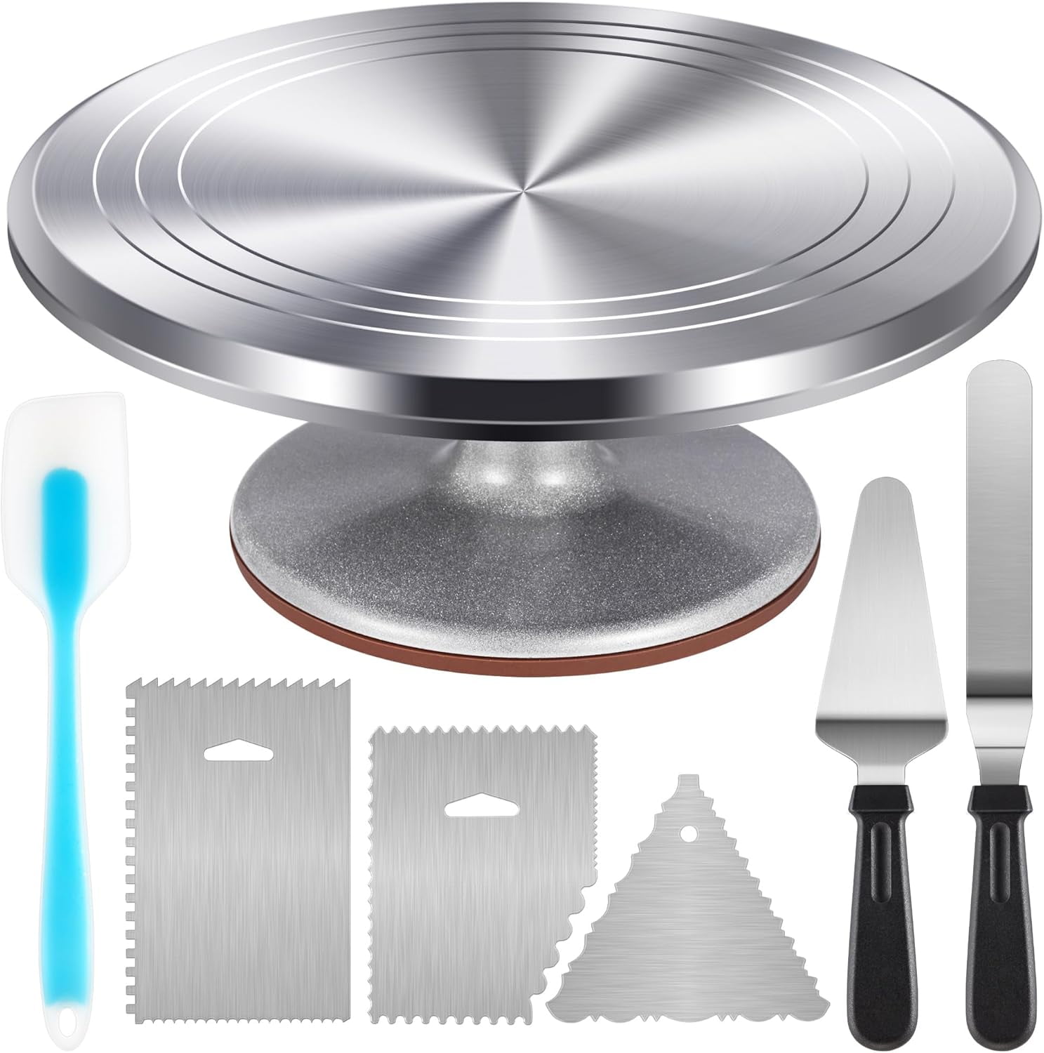 Aluminium Cake Turntable Set, Baking Tools with Revolving 12" Cake ...