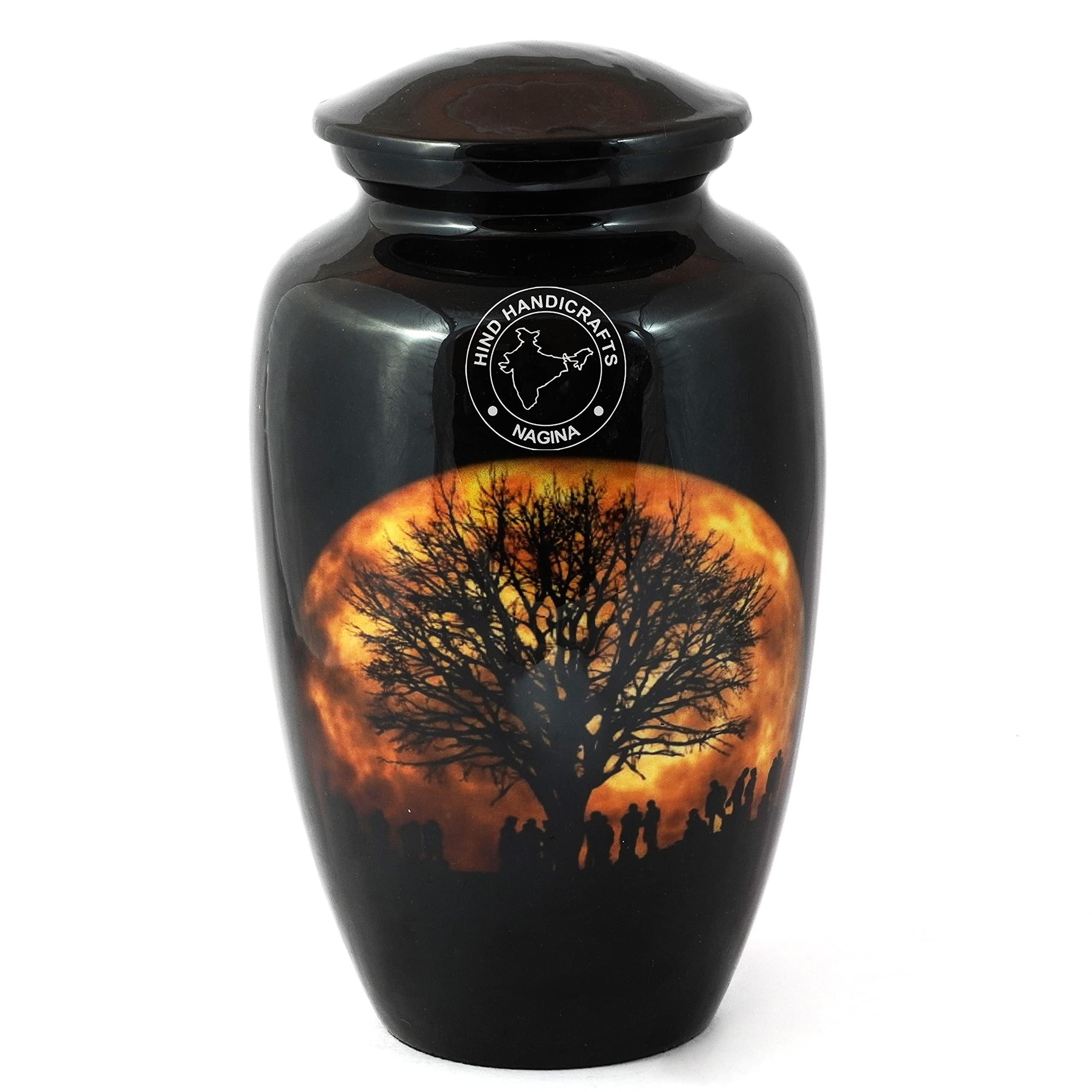 Aluminium Cremation Urn for Human Ashes - Adult Funeral Urn Handcrafted ...