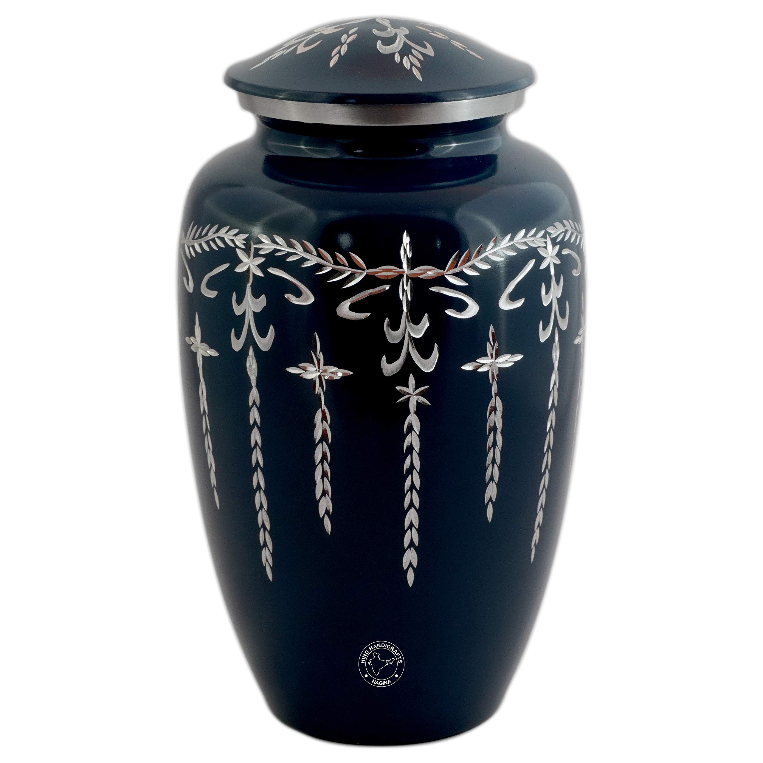 Aluminium Cremation Urn for Human Ashes Adult - Handcrafted Funeral Memorial Ash Storage Urn ...