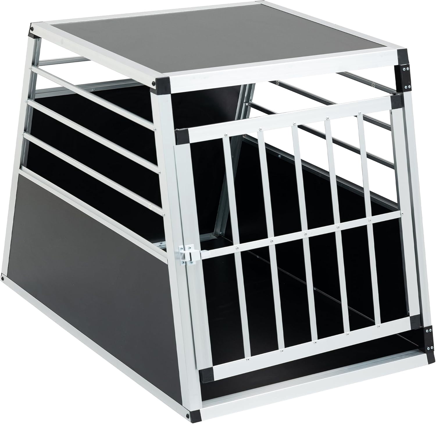 Aluminium Double Doors Pet Car Transport Cage, Trapezoidal Puppy Travel ...
