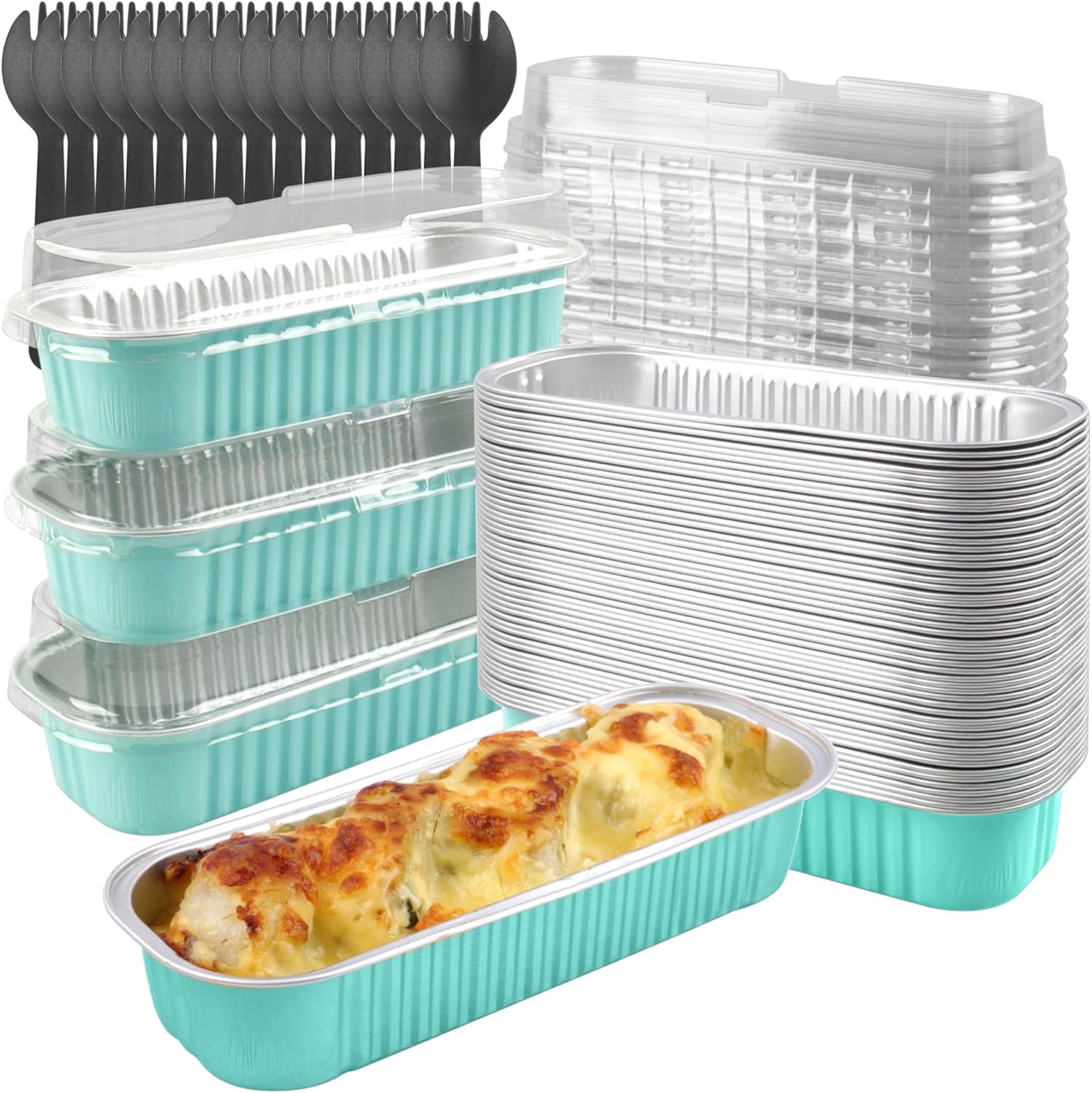 Aluminium Foil Square Brownie Baking Cups, Mini Loaf Pans With Lids ...