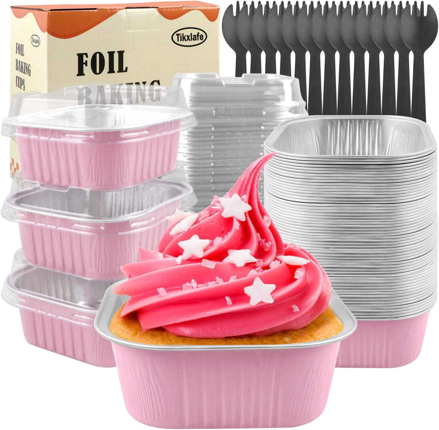 Aluminium Foil Square Brownie Baking Cups, Mini Loaf Pans With Lids ...