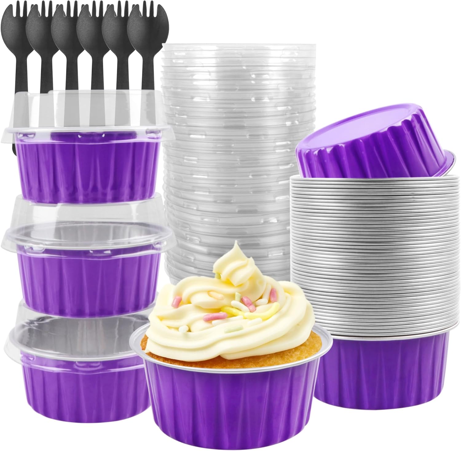 Aluminium Foil Square Brownie Baking Cups, Mini Loaf Pans With Lids ...