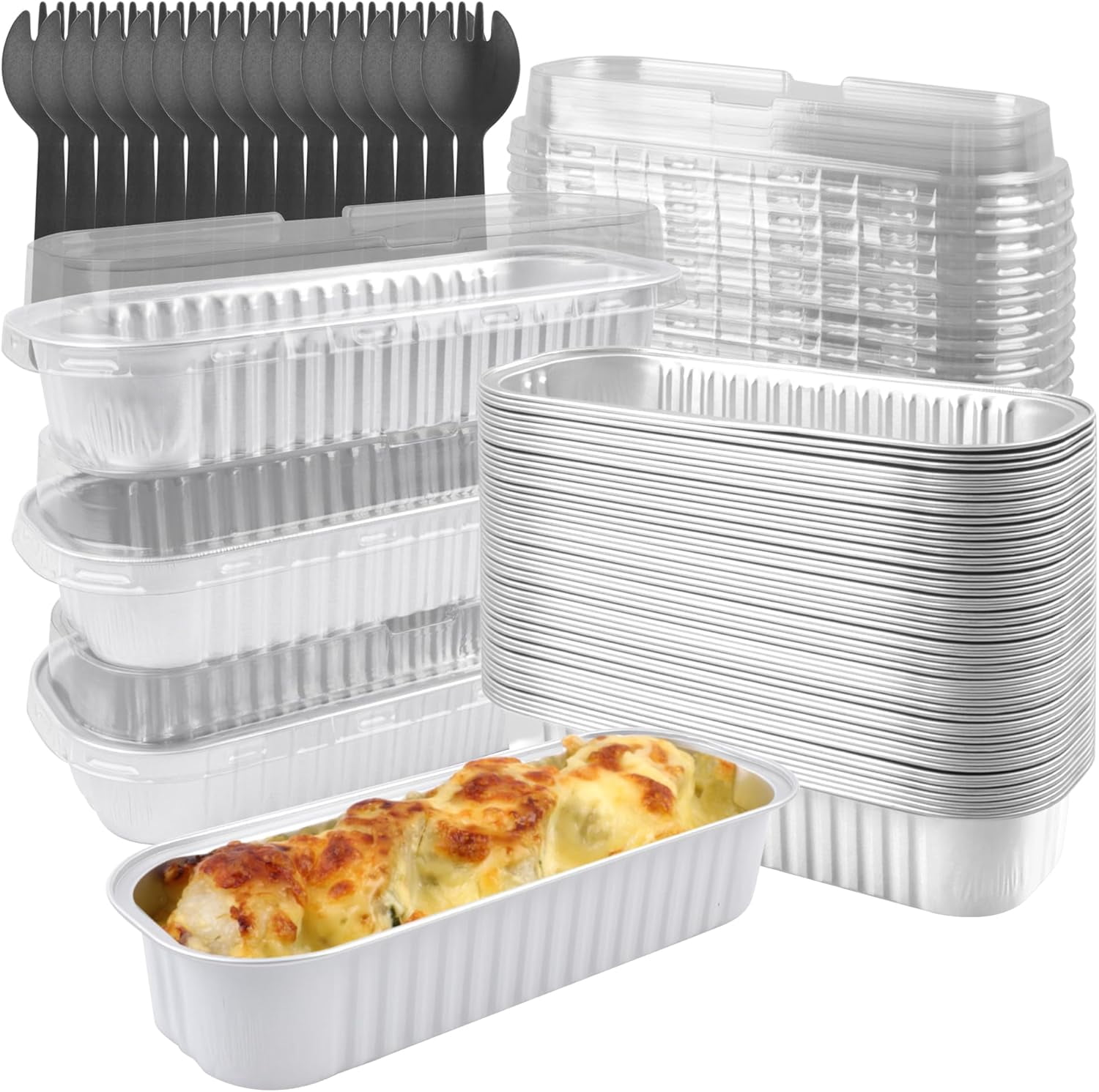 Aluminium Foil Square Brownie Baking Cups, Mini Loaf Pans With Lids ...