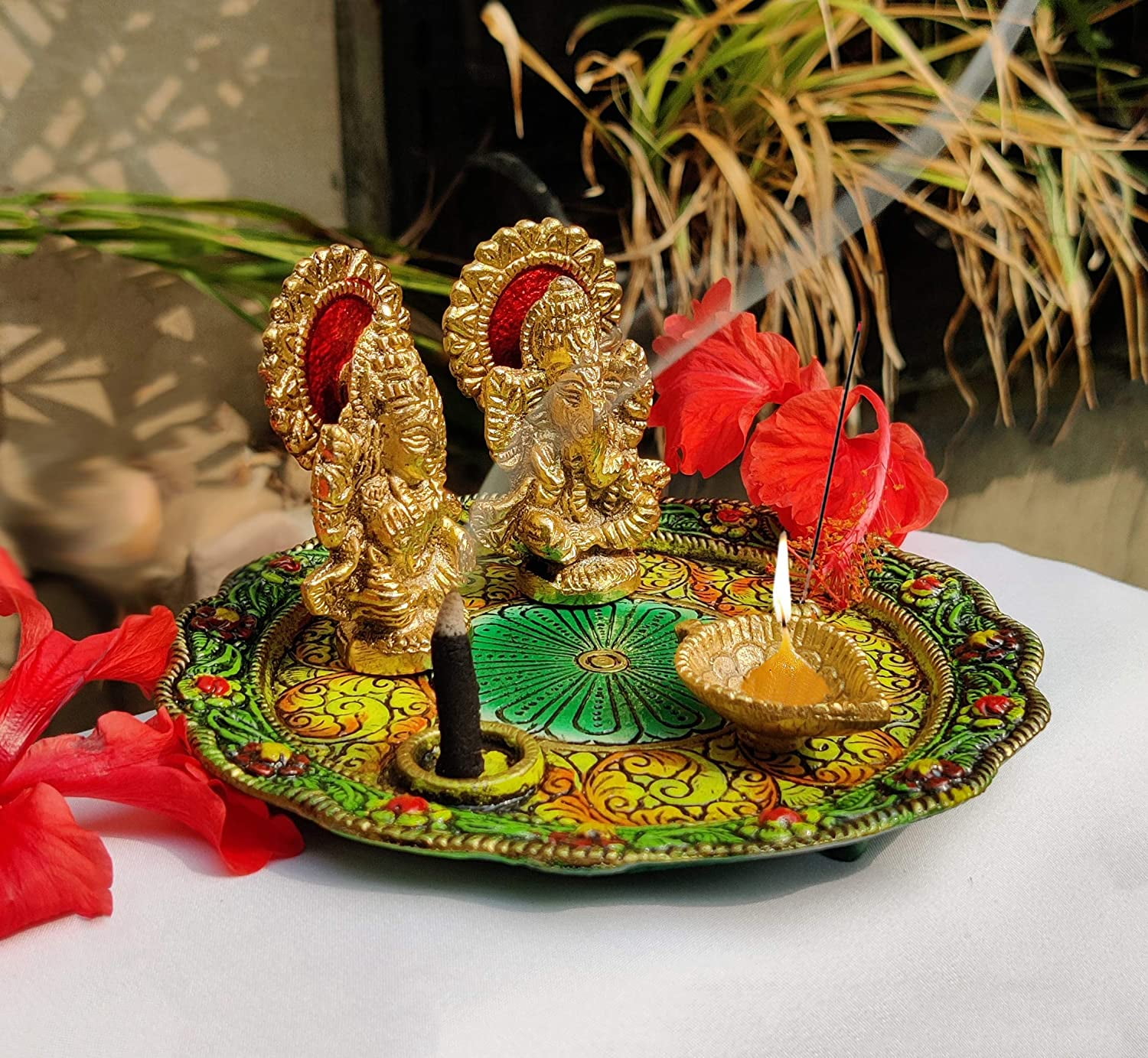 Customer reviews for Aluminium Golden Color Plated Laxmi Ganesha Idol ...