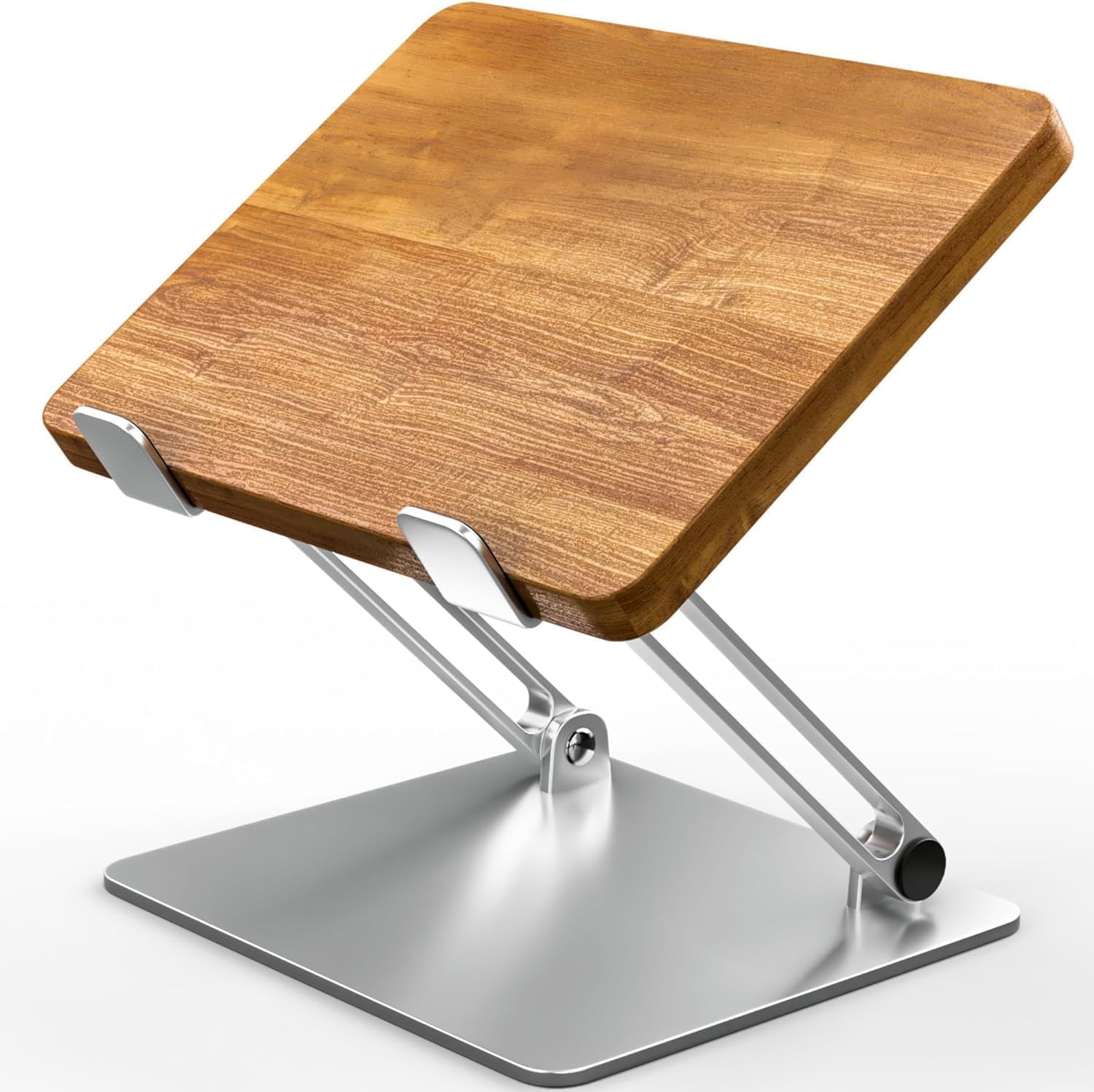 Aluminium Laptop Stand, Premium Wood Ergonomic Adjustable Notebook ...