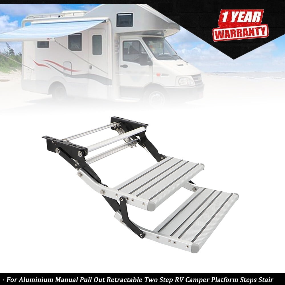 Aluminium Manual Pull Out Retractable Two Step RV Camper Platform Steps ...