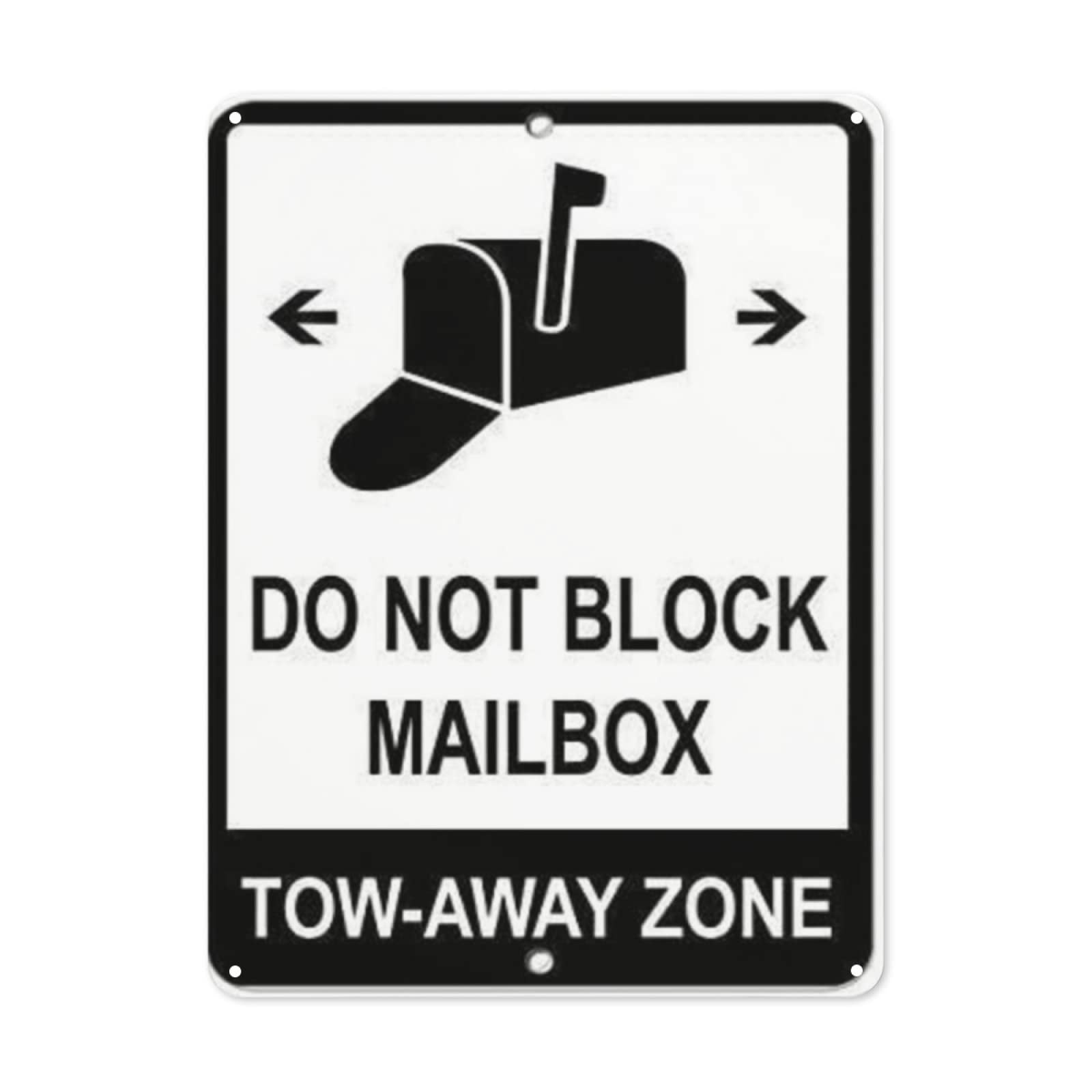 Aluminium Metal Sign Do Not Block Mailbox Tow Away Zone Style 3 Parking ...