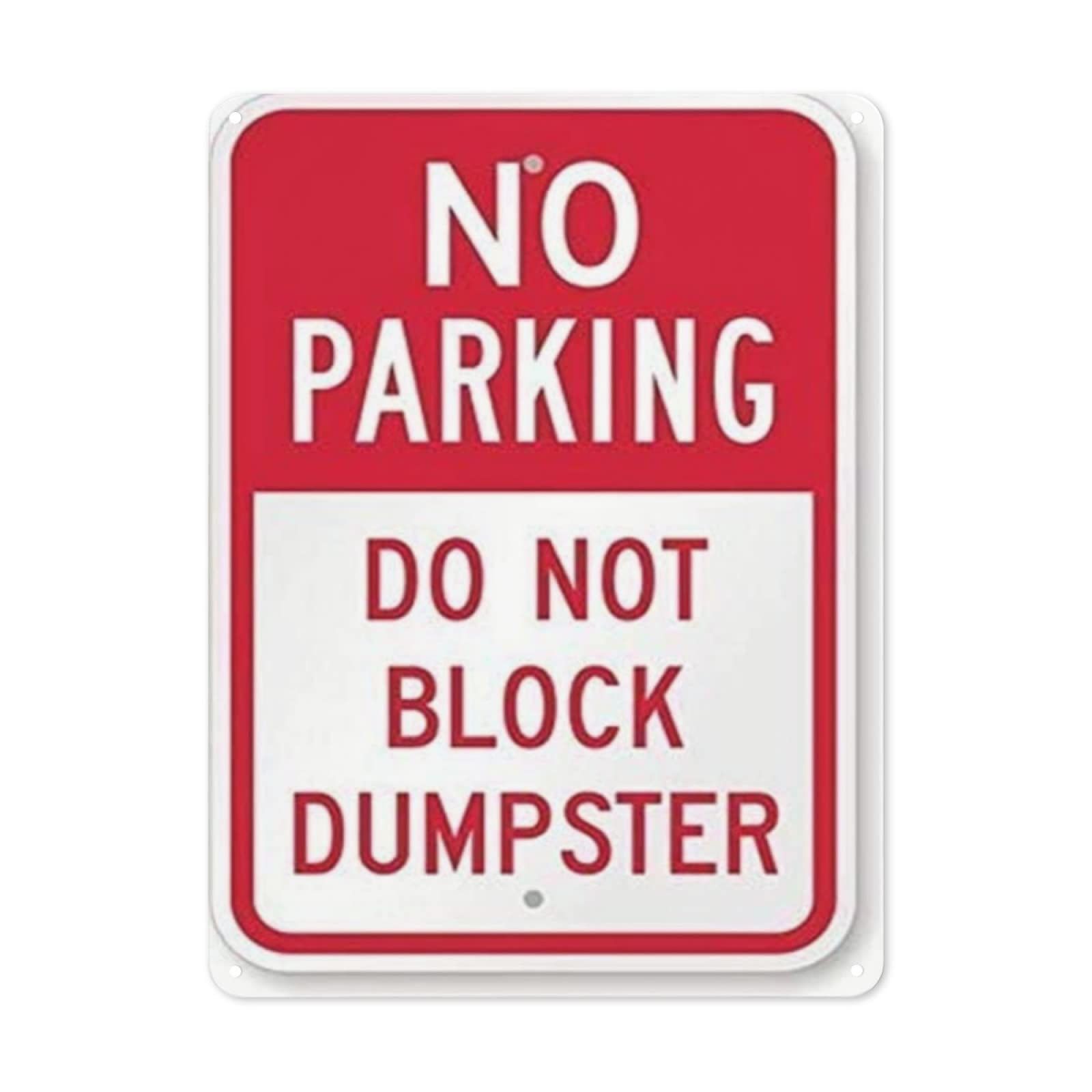 Aluminium Metal Sign No Parking Do Not Block Dumpster SignOutdoor Warning SignNew Wall ...