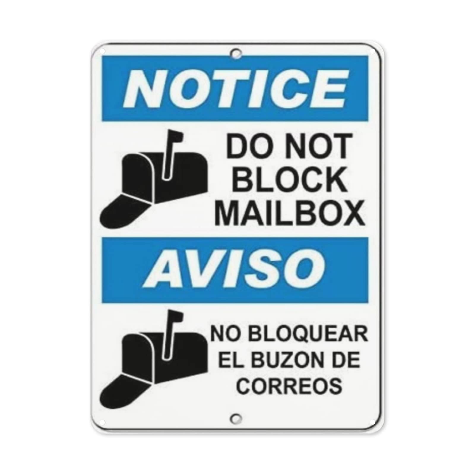 Aluminium Metal Sign Rustic Post Notice Do Not Block Mailbox Parking ...