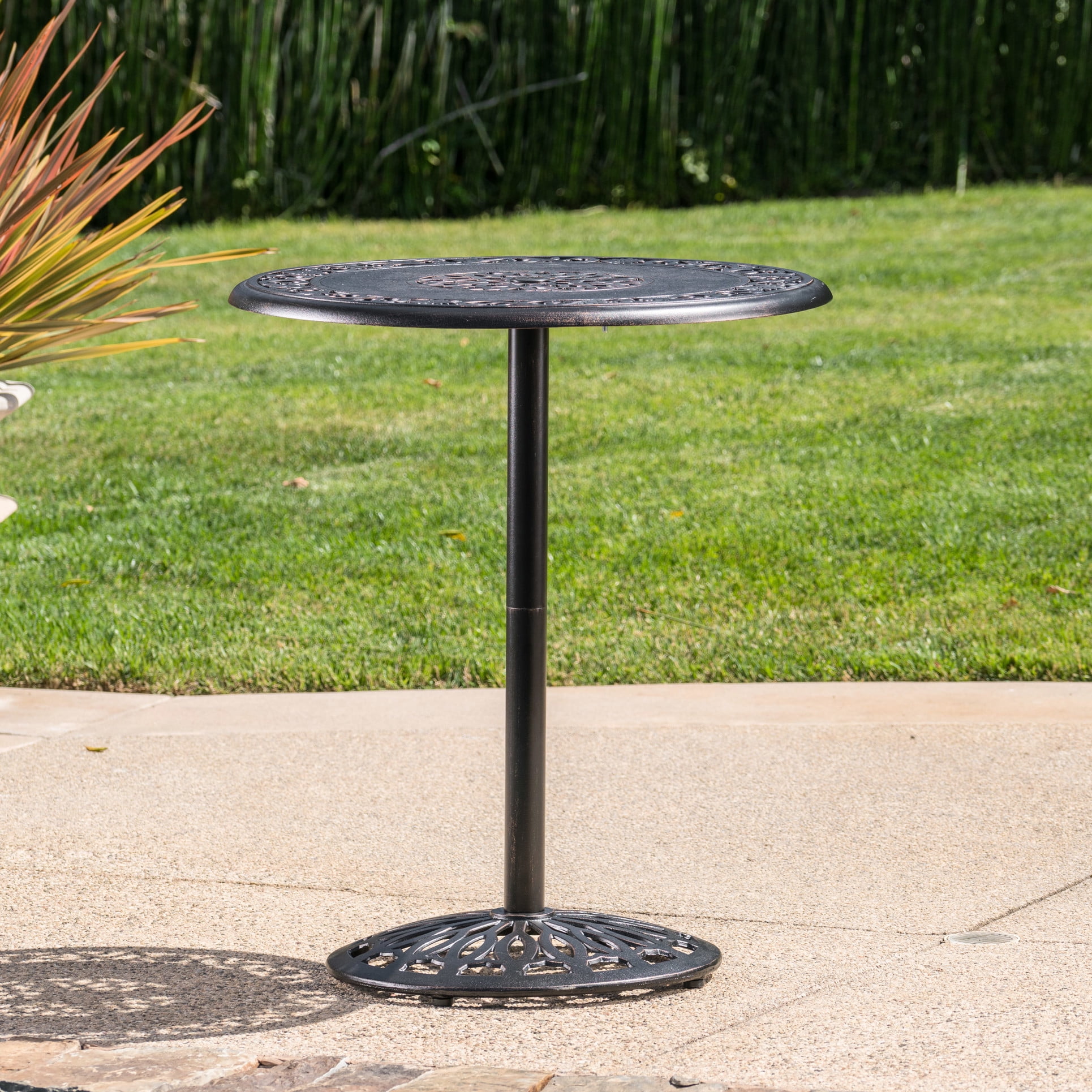 Aluminium Outdoor Bar Table, Bewitching Floral Ornament, Copper, 35 ...