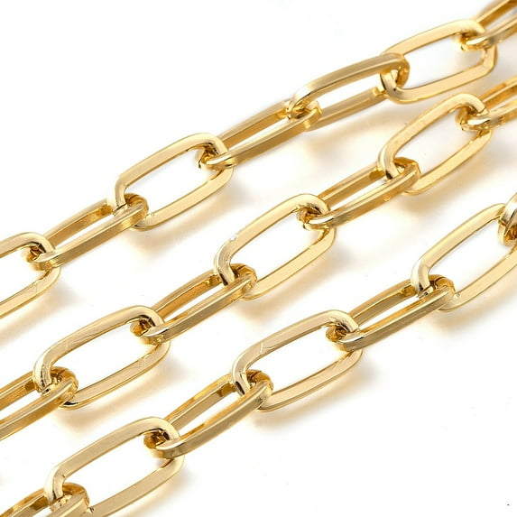 Aluminium Paperclip Chains with Spool Unwelded Golden 19x9x2mm 32.81 ...