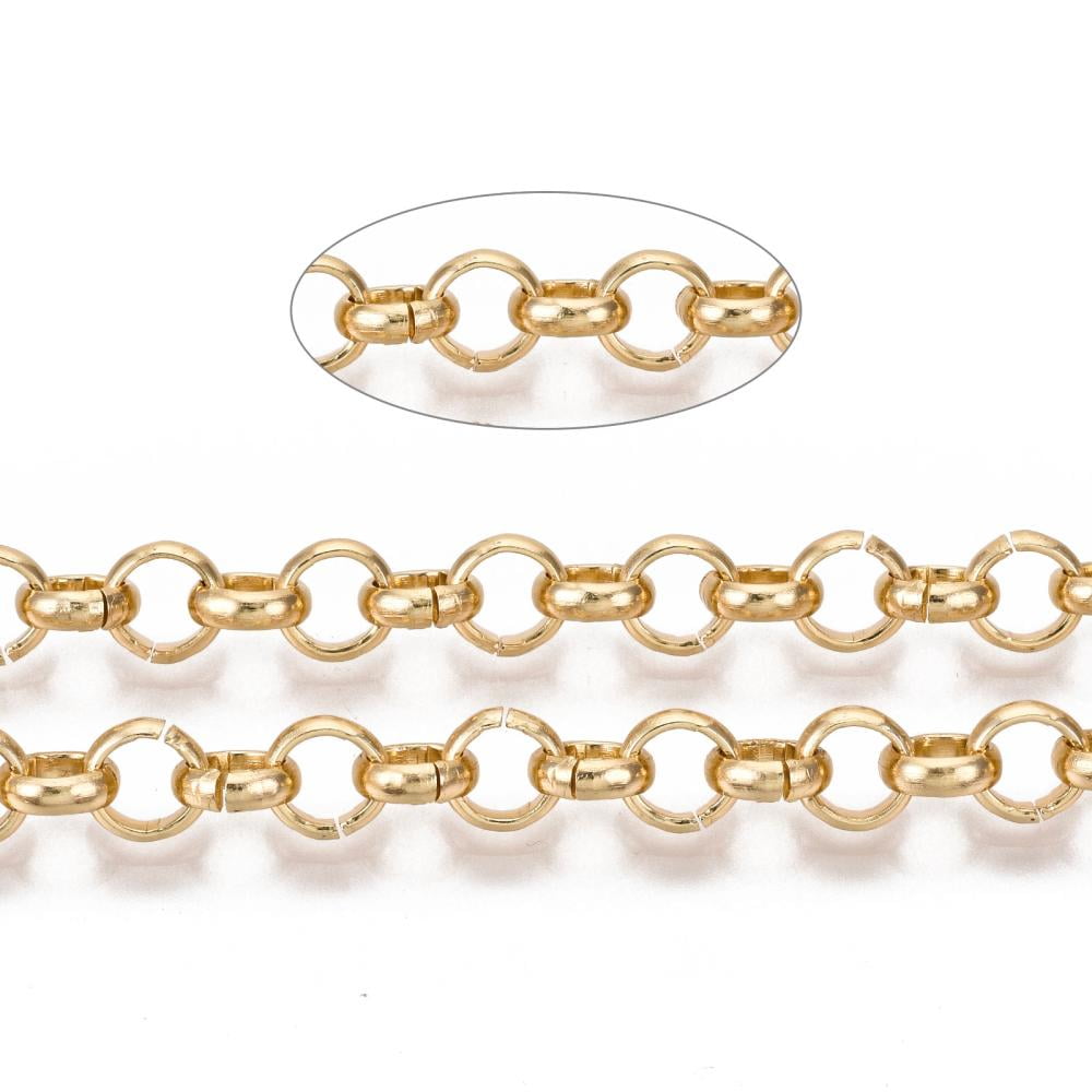 Aluminium Rolo Chains with Spool Unwelded Golden 6x2mm about 164.04 ...