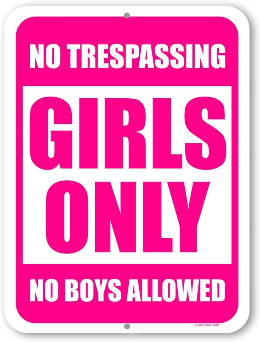 Aluminium Sign No Trespassing Girls Only No Boys Allowed Tin Sign ...
