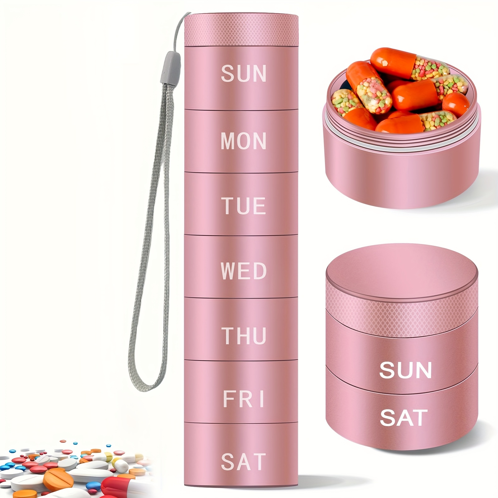 Aluminium Travel Pill Organizer,Weekly Metal Pill Case,Pill Holder ...