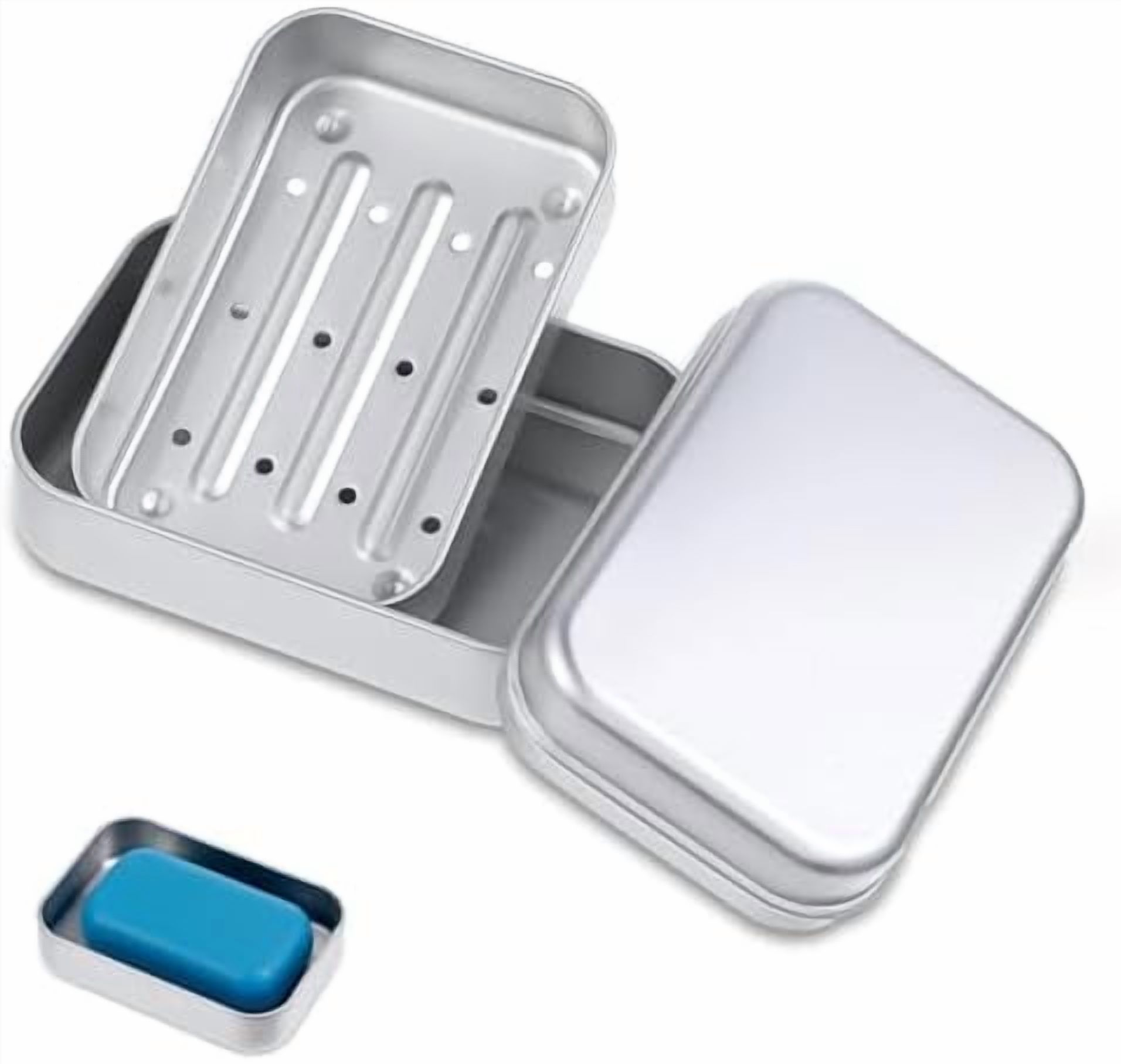 Aluminium Travel Soap Container Metal Travel Soap Dish with Lid Self ...