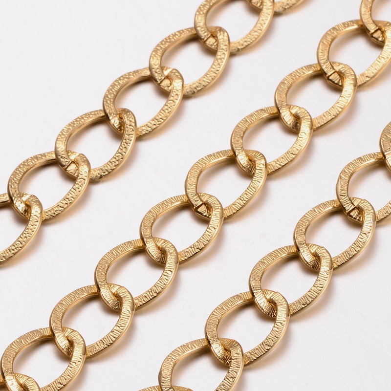 Aluminium Twisted Chains Curb Chains Unwelded Golden Link: 15mmx20mm ...