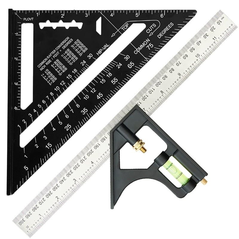 Aluminum 12-inch Rafter Square Carpenter Measuring Layout Tool Alloy ...